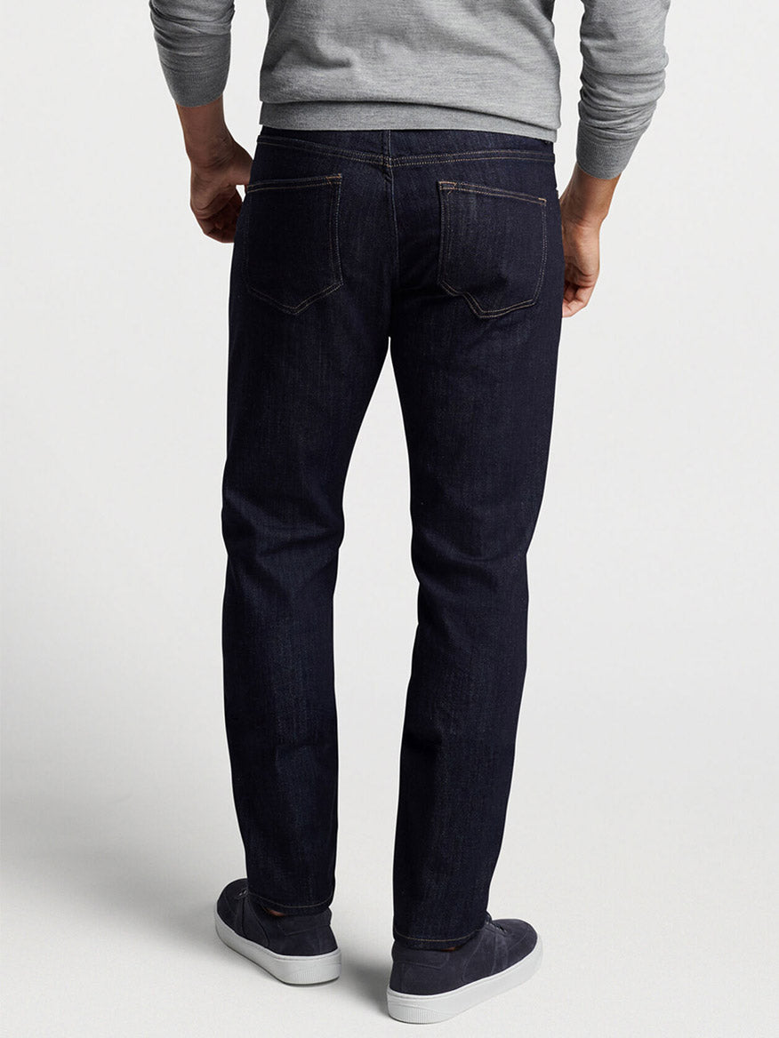 Vintage Washed Five-Pocket Denim in Dark Indigo | Peter Millar