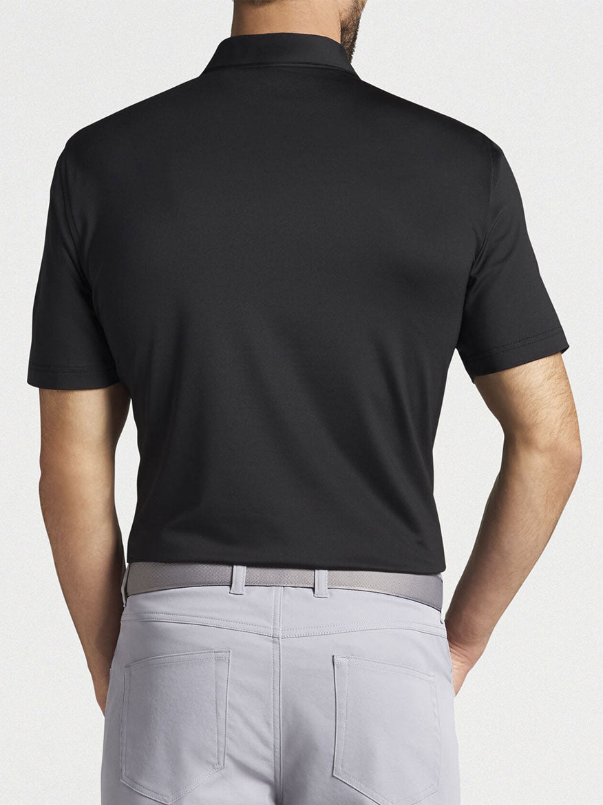 Solid Performance Jersey Polo Black Sean Self Collar Polos | Peter Millar