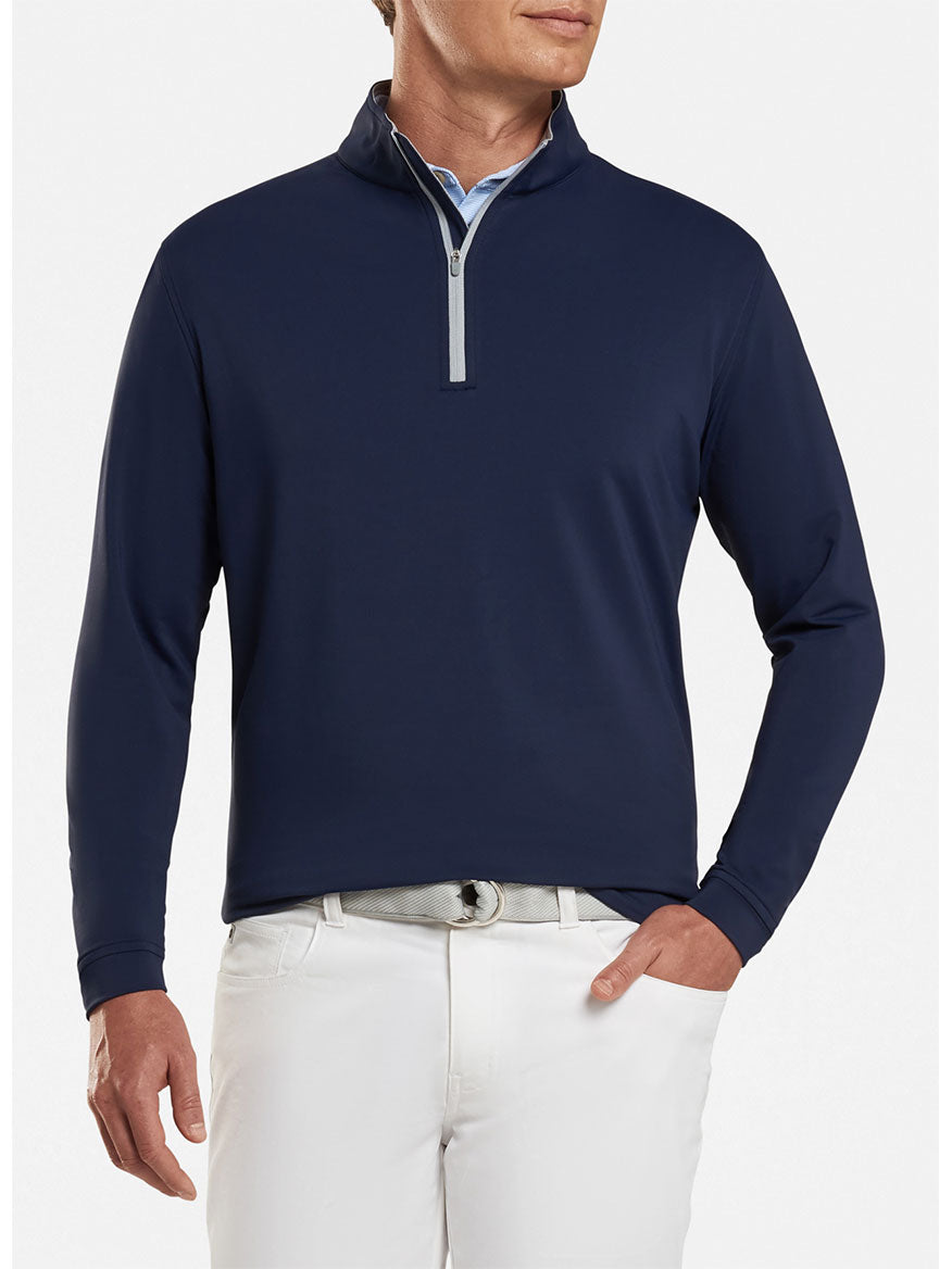Perth Performance Quarter-Zip Navy Sweaters | Peter Millar